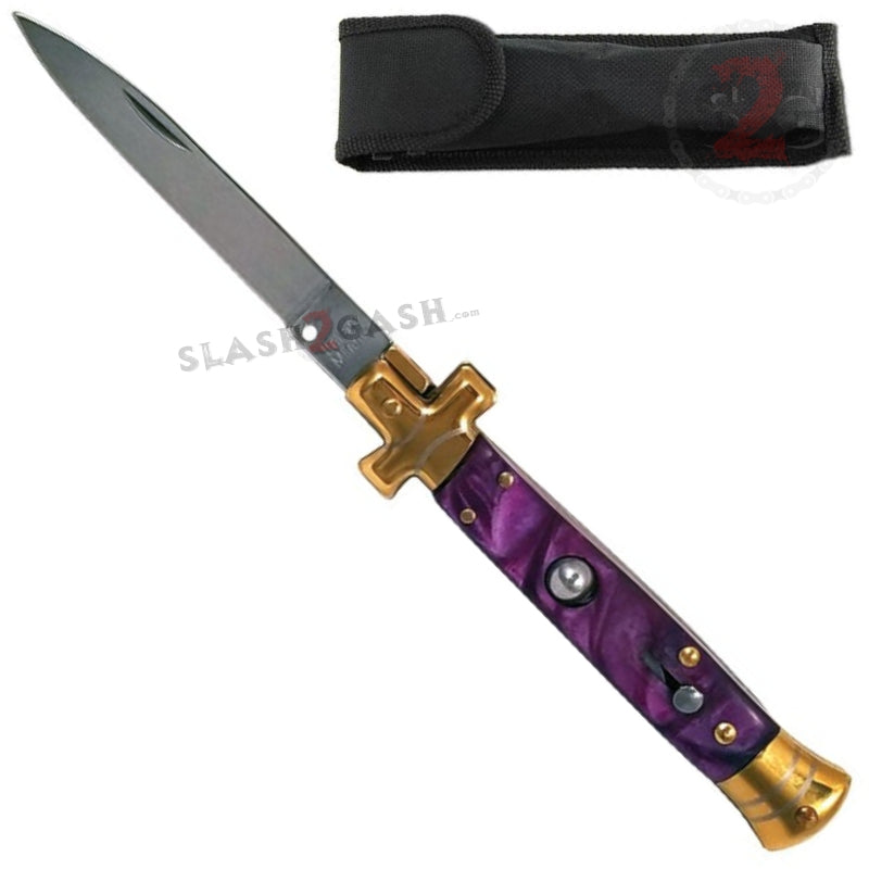 Golden Cross Stiletto Automatic Knife Classic Switchblade - 9 Colors ...