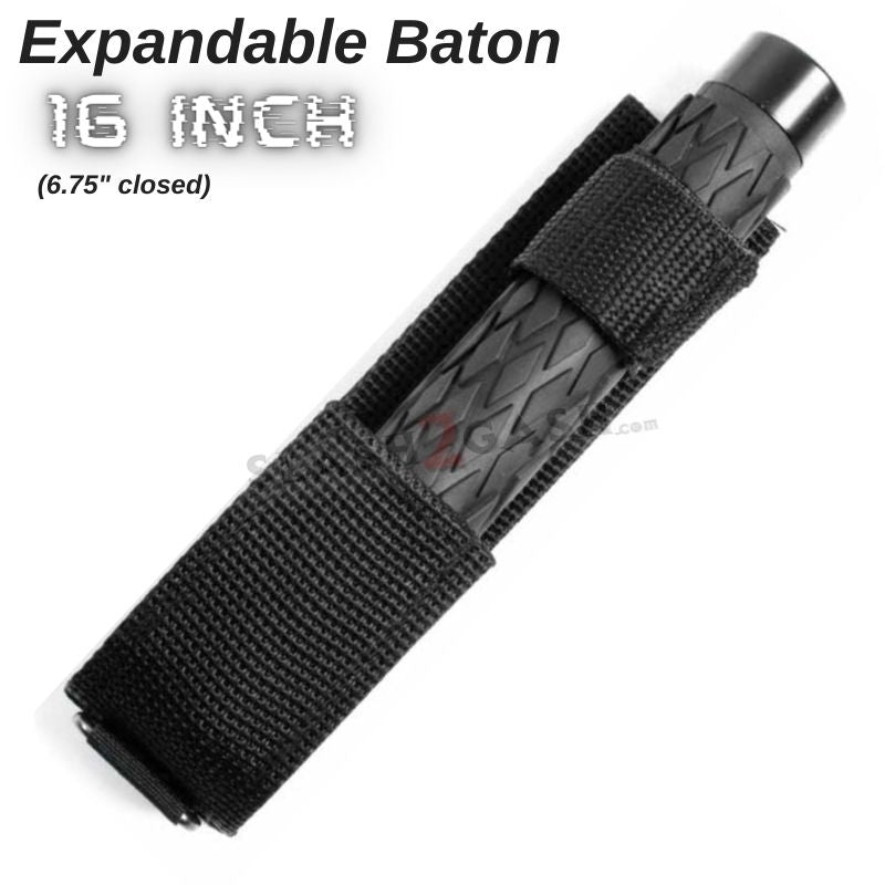 Expandable Baton Metal Police Stick w/ Sheath - 16" Inch – Slash2Gash