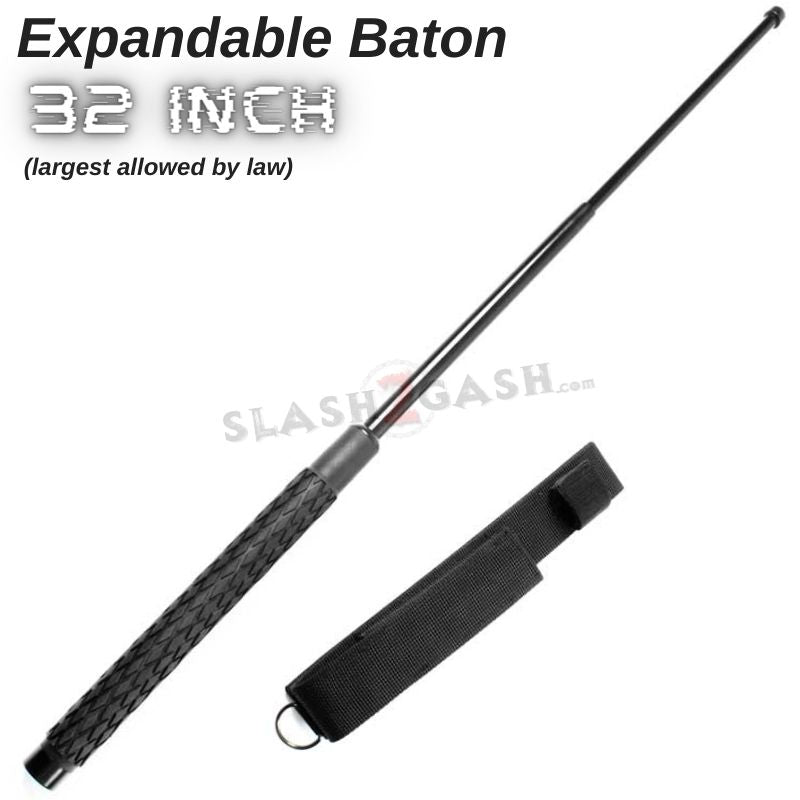 Expandable Baton Metal Police Stick w/ Sheath - 32" Inch – Slash2Gash