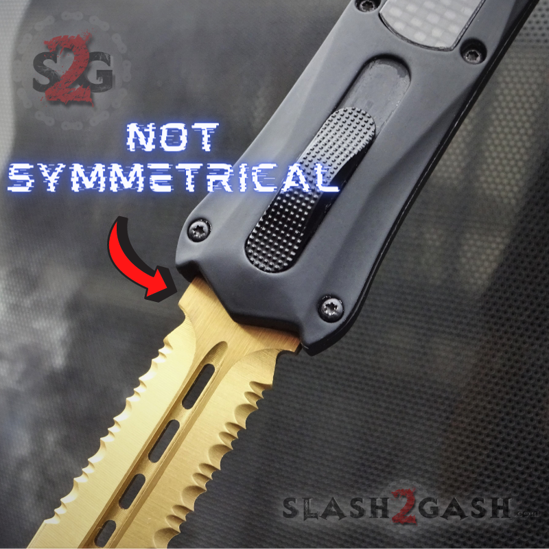 Spartan OTF Knife GOLDEN GLADIUS *Limited Edition* - Spear Serrated ...