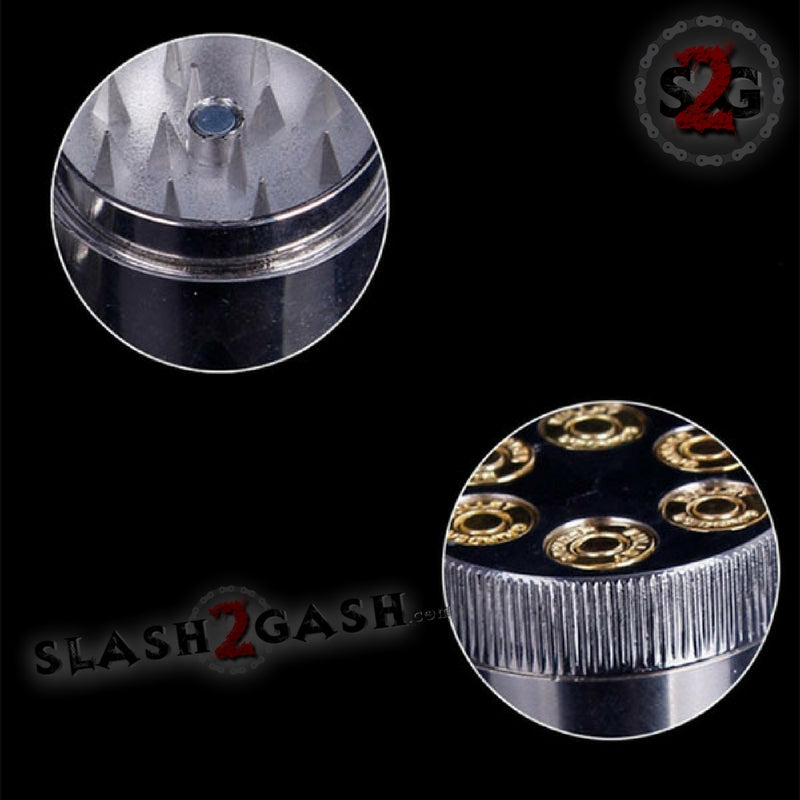 Six Shooter Rotating Revolver Smoking Bullet Metal Pipe w/ Grinder - V ...