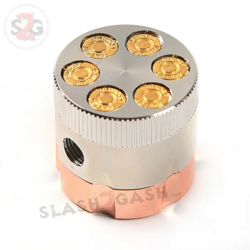 Six Shooter Rotating Revolver Smoking Bullet Metal Pipe w/ Grinder - V ...