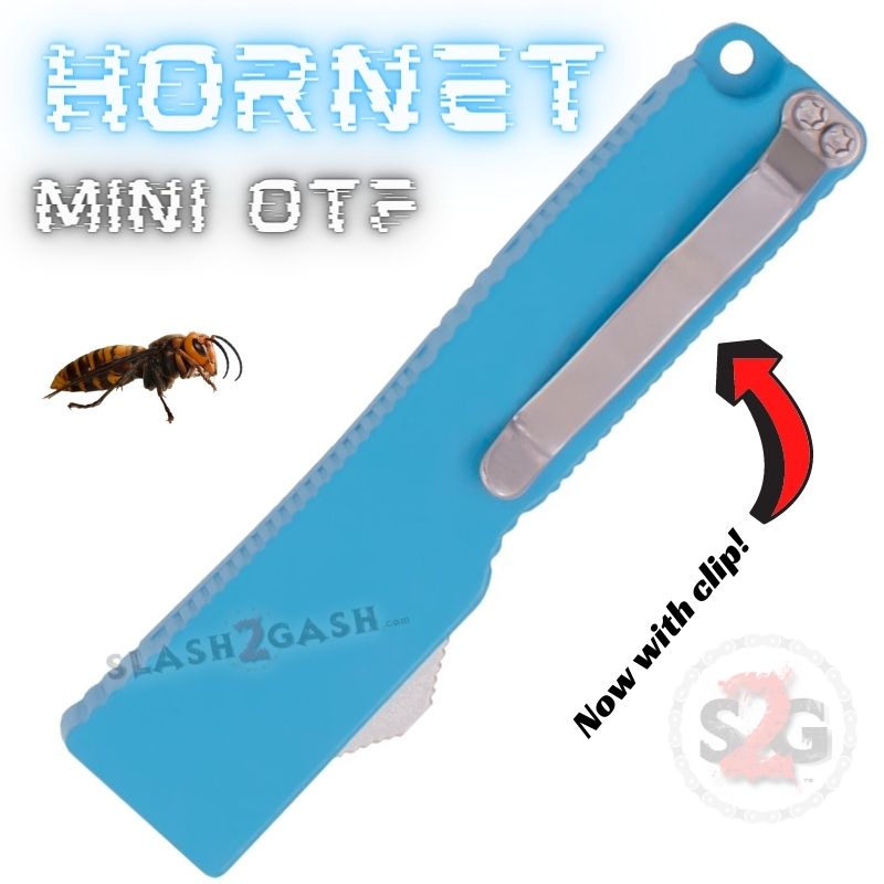 Keychain Mini OTF Knife Switchblade Dagger w/ Clip - Teal Hornet ...