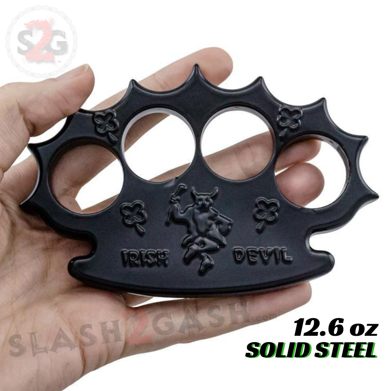 Robbie Dalton Brass Knuckles Irish Tuff Spiked Paperweight - Black ...