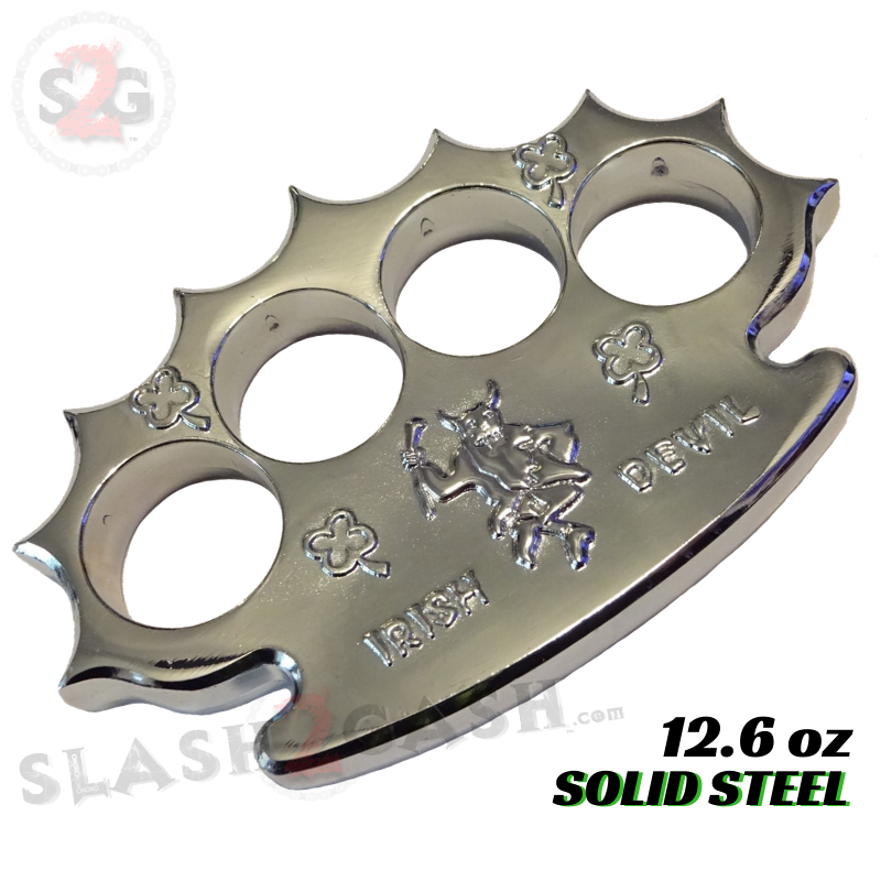 Robbie Dalton Brass Knuckles Irish Steel Spiked Paperweight - Silver ...