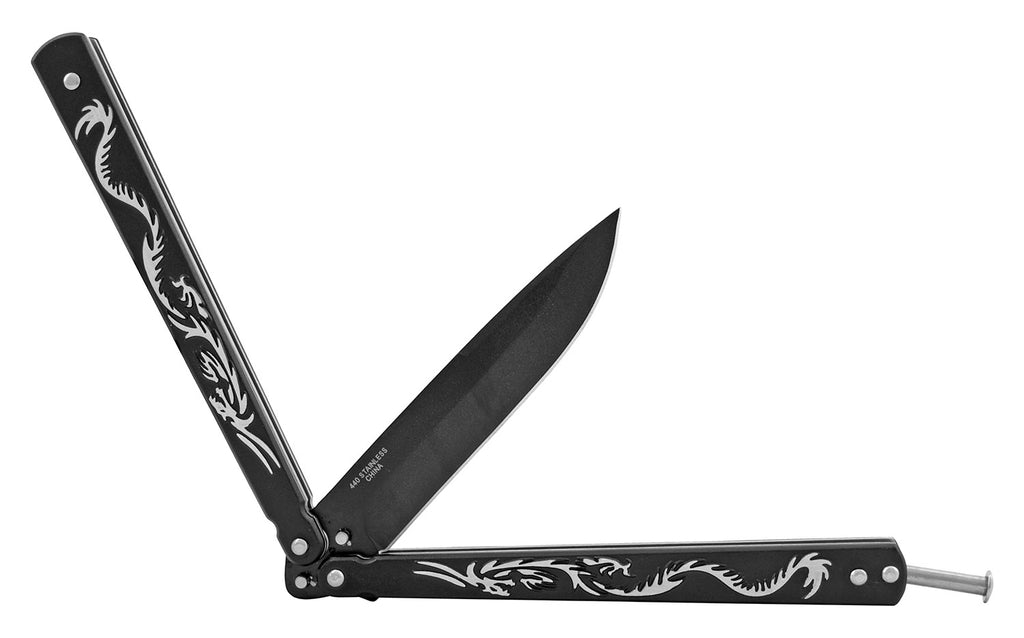 Japanese Dragon Butterfly Knife Aluminum Balisong (Riveted) - asst ...