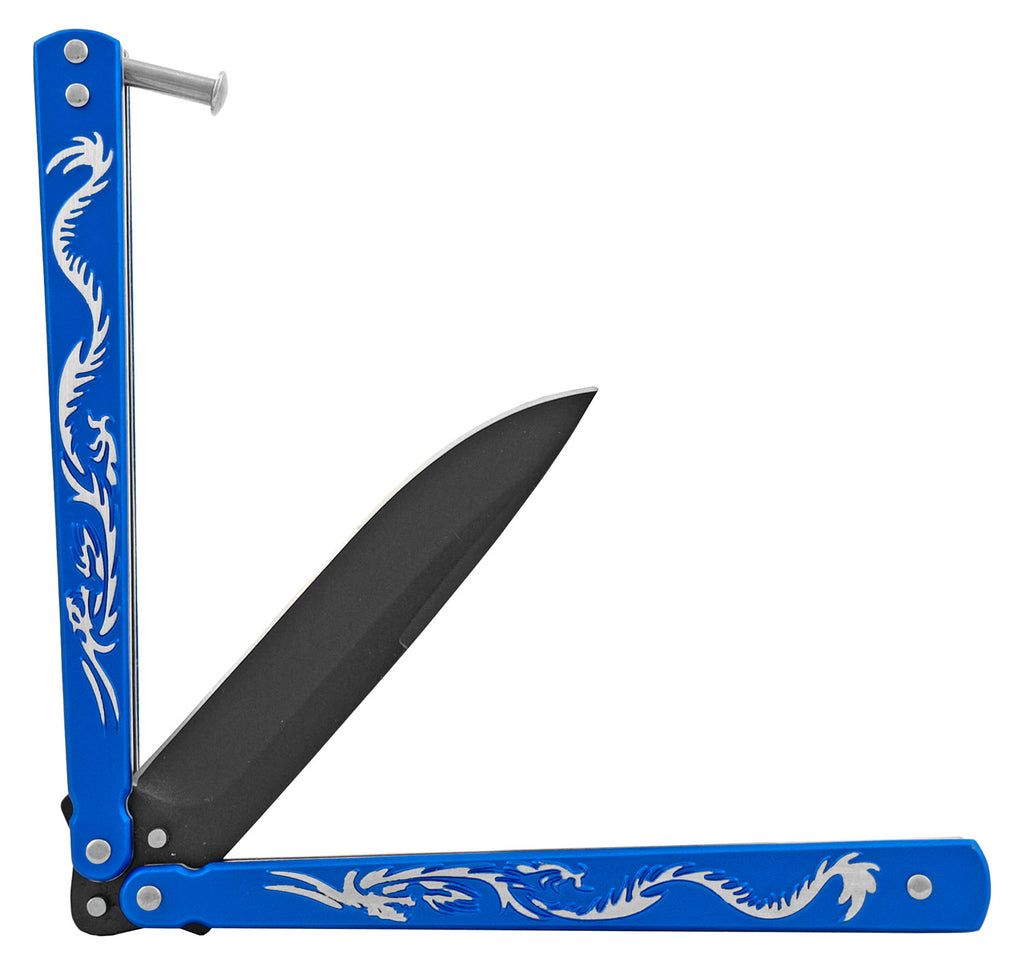 Japanese Dragon Butterfly Knife Aluminum Balisong (Riveted) - asst ...