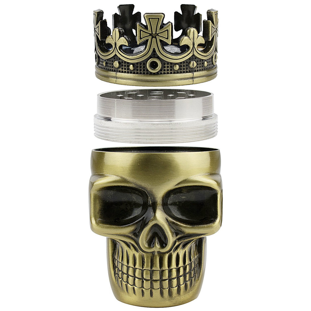 Crowned Skull Herb Grinder King Skull Tobacco Mill - 2 Colors – Slash2Gash