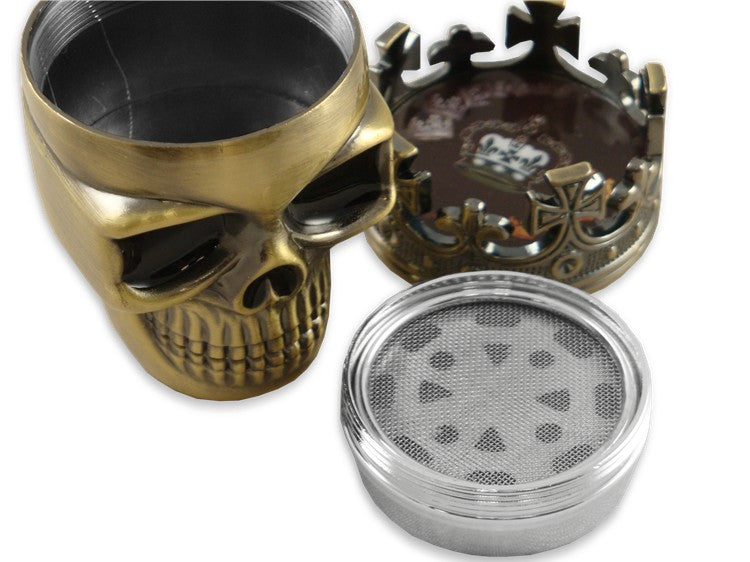 Crowned Skull Herb Grinder King Skull Tobacco Mill - 2 Colors – Slash2Gash