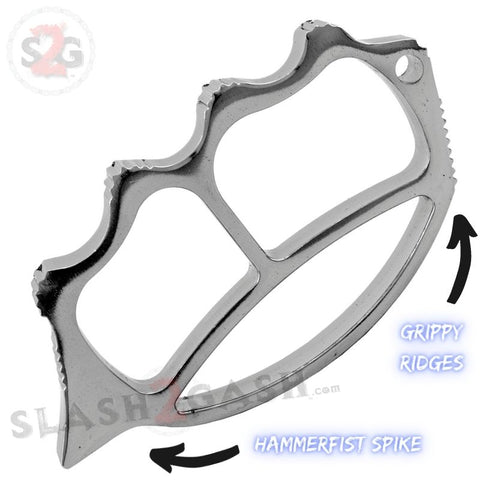 Knuckle Cruncher Steel Paper Weight w/ Spike - Silver Chrome – Slash2Gash