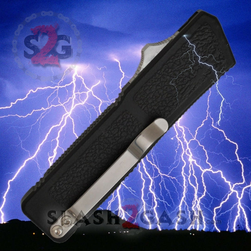 Lightning OTF Dual Action Black Automatic Knife - TAIWAN 11 Blade Opti ...