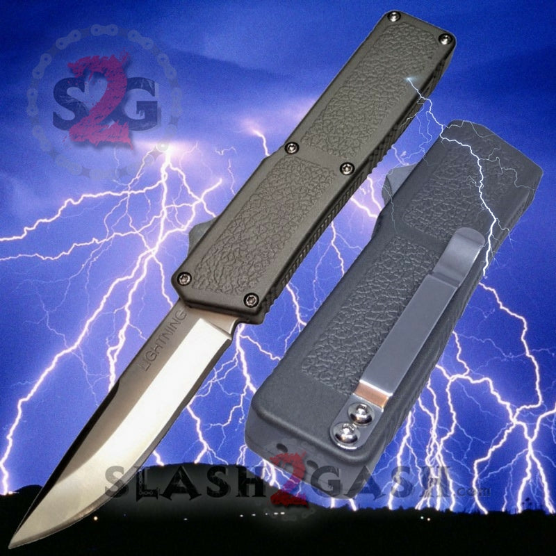 Lightning OTF Knife Dual Action Grey Automatic UPGRADED - 9 Blades ...