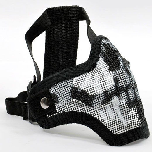 Metal Mesh Protective Mask SKULL Half Face Tactical Airsoft Military ...