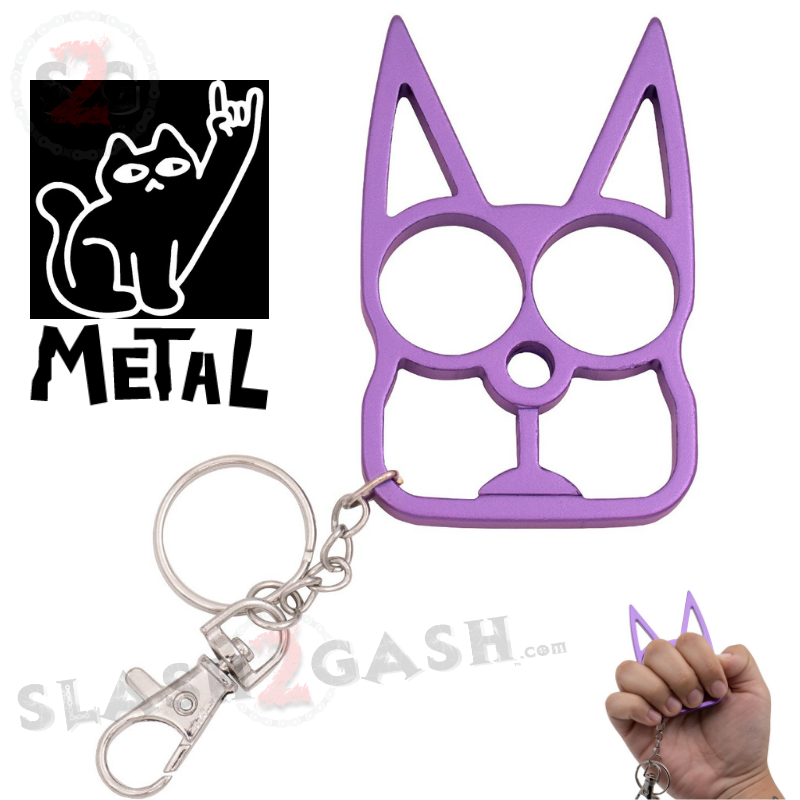 "Metal Cat" Self Defense Kitty Keychain Knuckles - Asst. colors ...