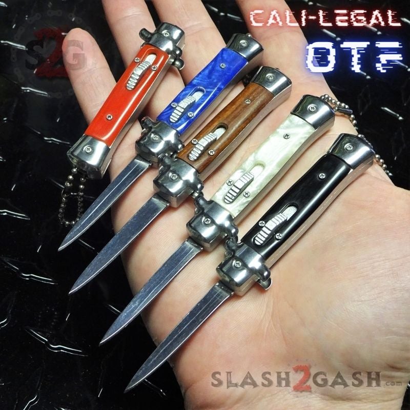 Mini Stiletto OTF Knife Small Cali Legal Switchblade - Red – Slash2Gash