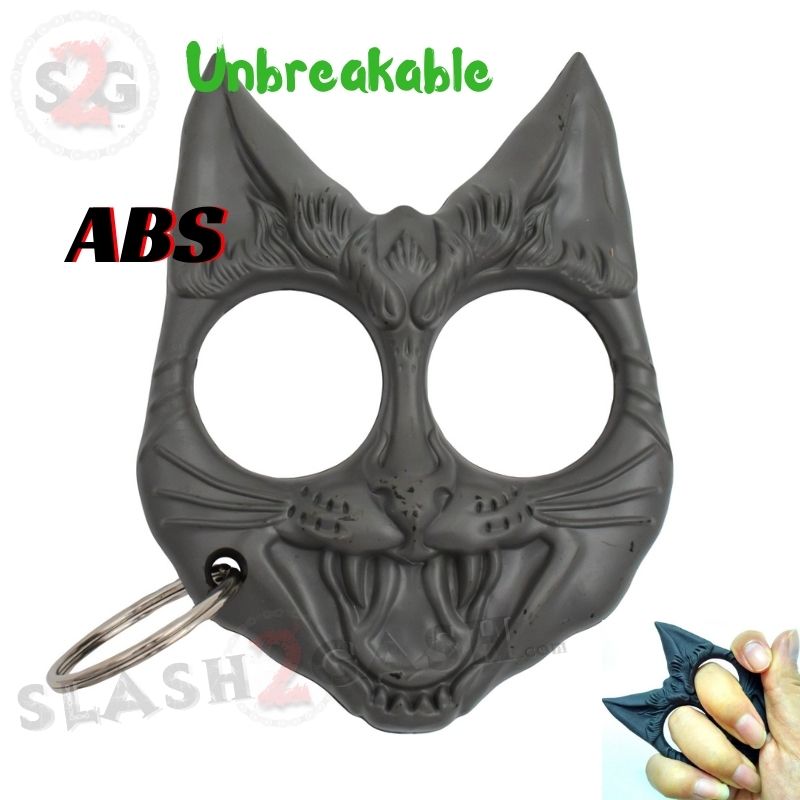"My Kitty" Self Defense Evil Cat Keychain ABS Knuckles - Asst. colors ...