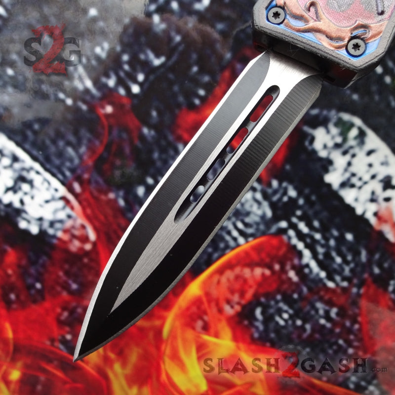 Delta Force OTF Automatic Knife Blue Dragon's Fury - 4 Blade Options ...