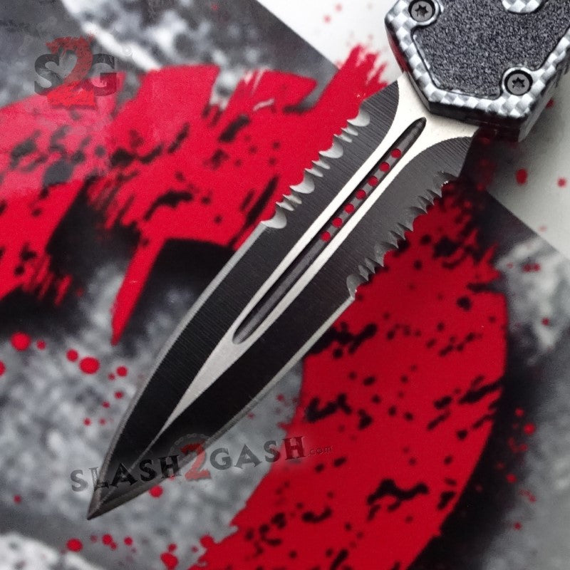 Delta Force Carbon Fiber Scarab D/A OTF Automatic Knife - Dagger Serra ...