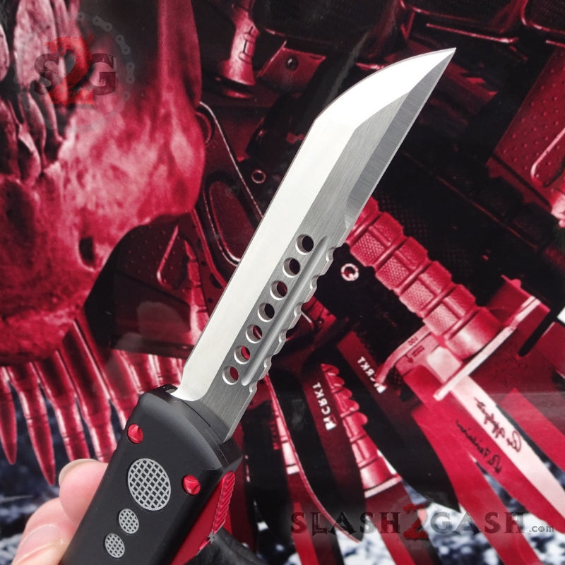 Deadpool OTF Knife Delta Force Automatic Black and Red Switchblade CNC ...