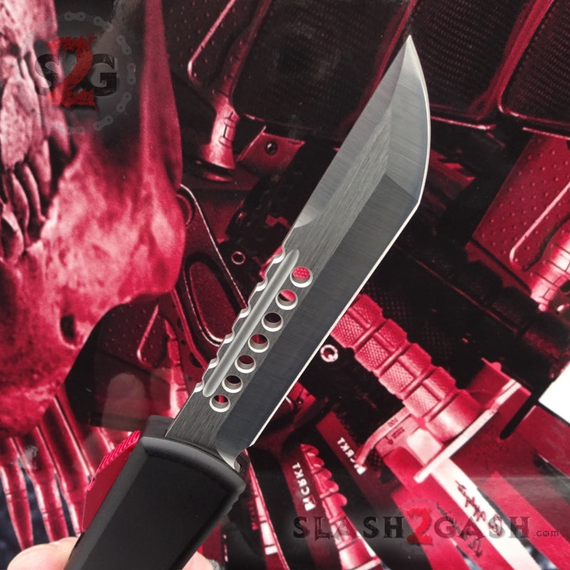 Deadpool OTF Knife Delta Force Automatic Black and Red Switchblade CNC ...