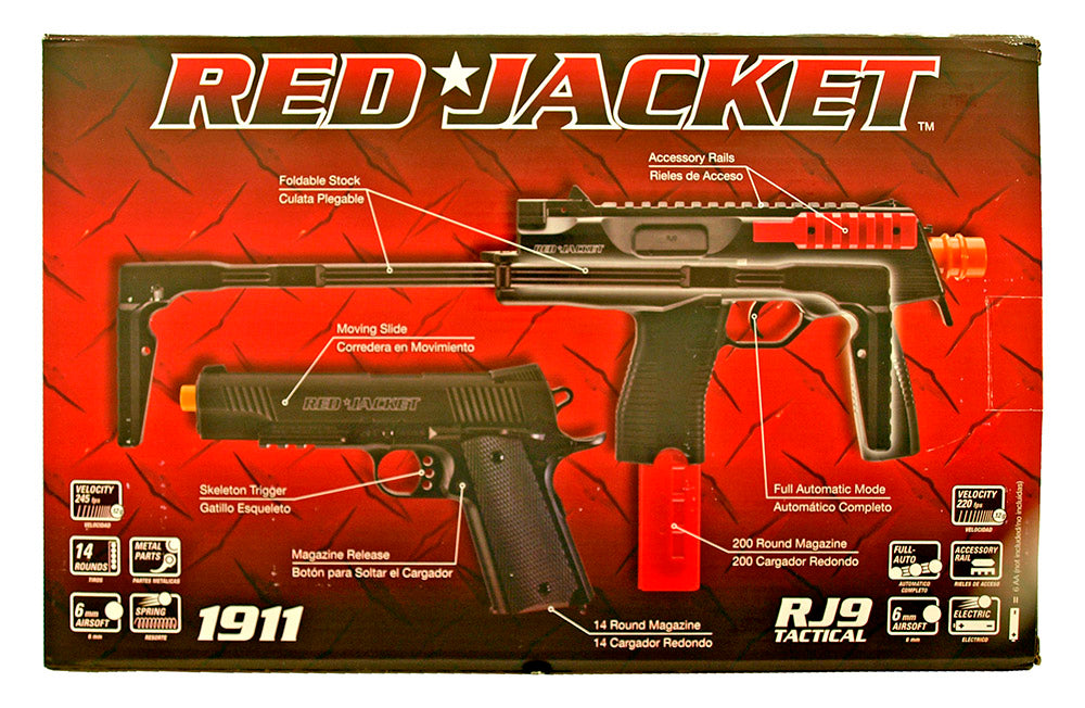 RED JACKET Airsoft Electric UZI and Spring 1911 Handgun Set – Slash2Gash