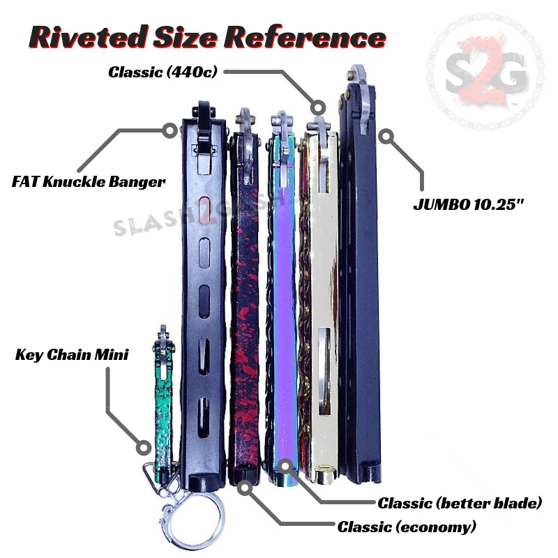 JUMBO 5 Hole Butterfly Knife Giant 10" Balisong - 6 colors – Slash2Gash