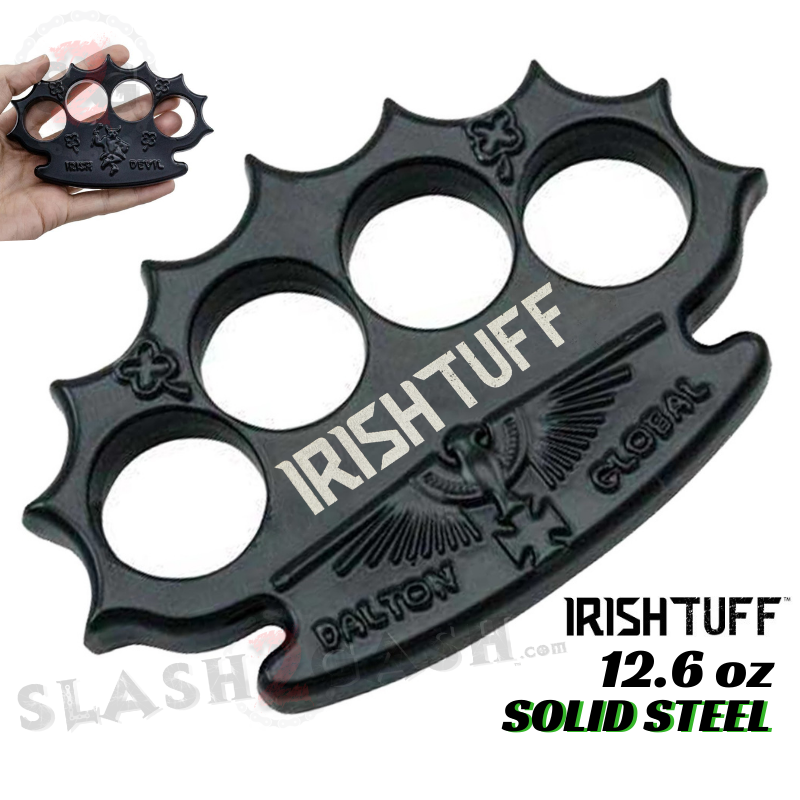 Robbie Dalton Brass Knuckles Irish Tuff Spiked Paperweight - Black ...