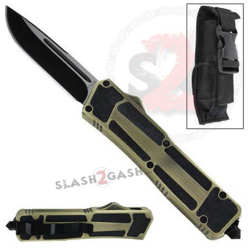 Bronze Scarab Dual Action OTF Automatic Knife - Single Edge Plain ...