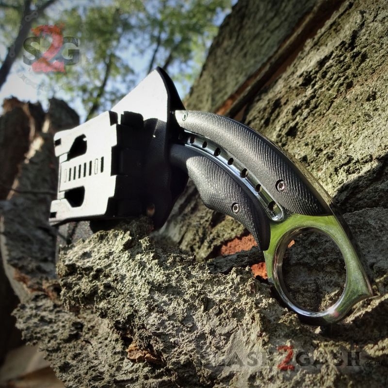 Scorpion Claw Karambit Knife - Mirror Chrome G10 w/ Kydex Sheath ...
