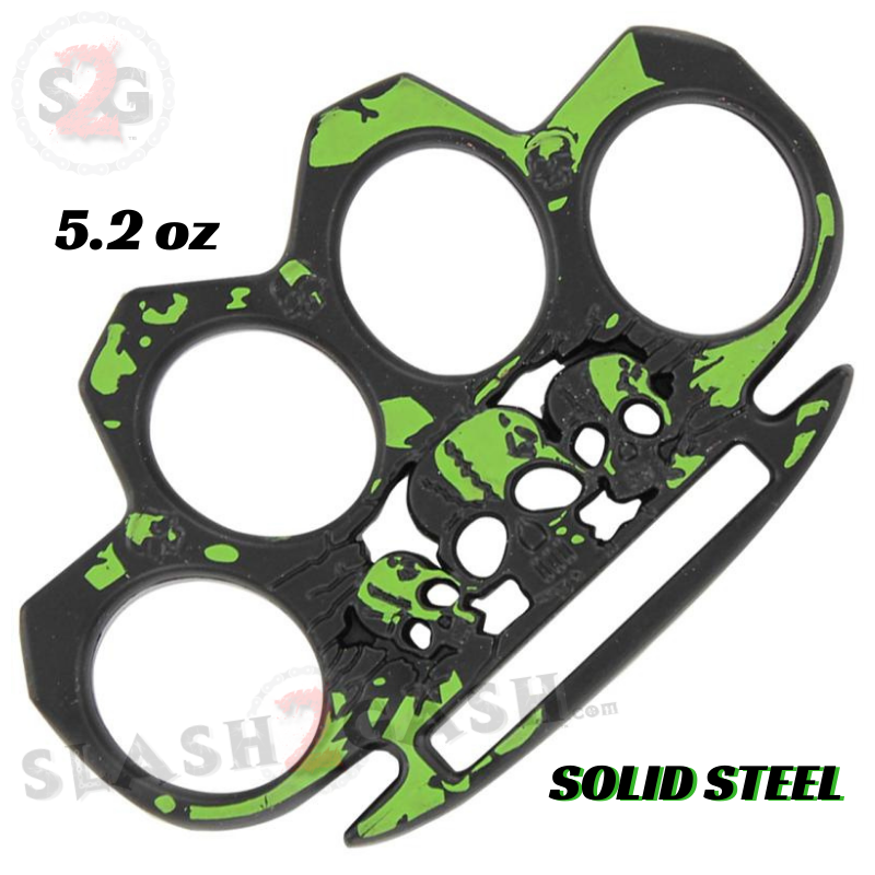 Life or Death Knuckles Triple Skull Paper Weight - Radioactive Splatte ...