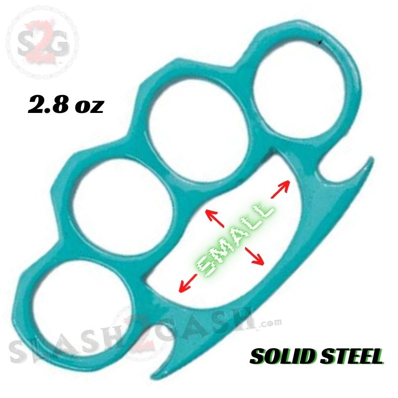 Small Crown Knuckles Solid Steel Paper Weight - Teal – Slash2Gash