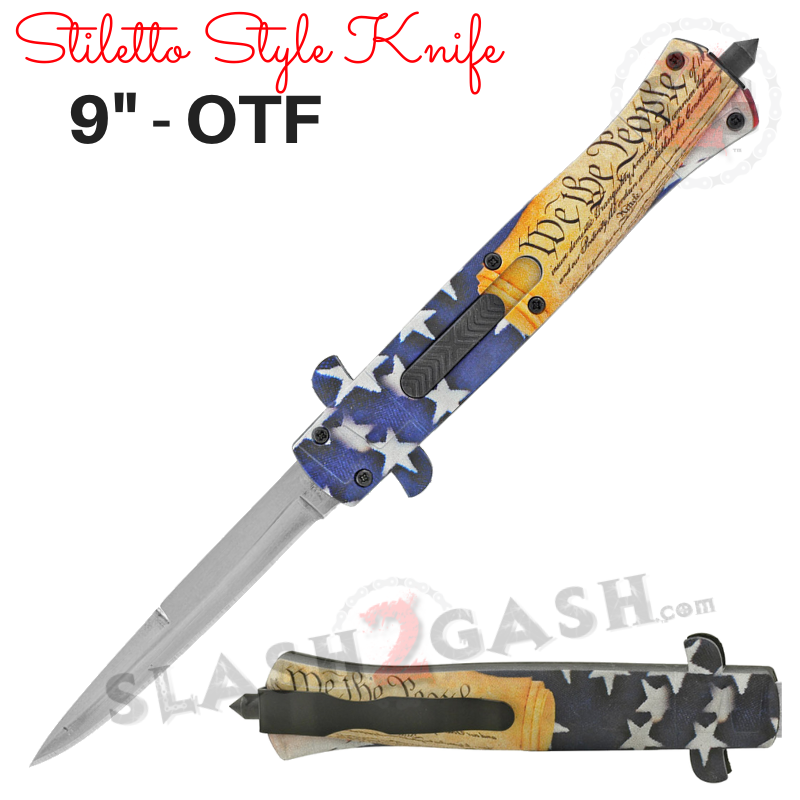Stiletto OTF Knife 9 Inch Auto Switchblade ABS Body - Assort. Styles ...