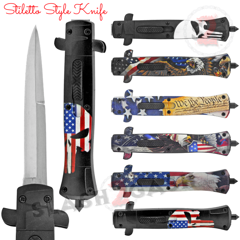 Stiletto OTF Knife 9 Inch Auto Switchblade ABS Body - Assort. Styles ...