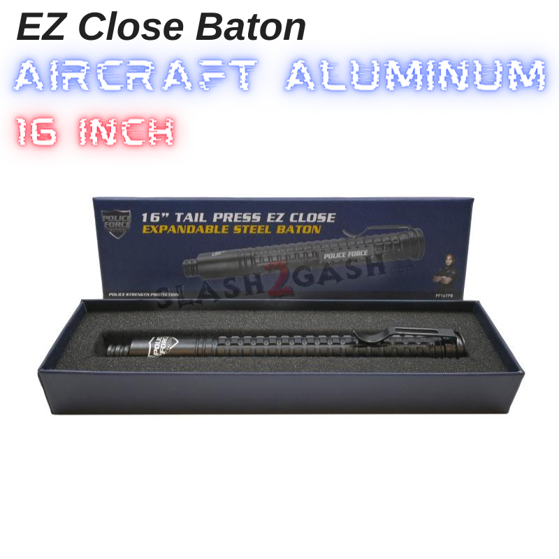EZ Close Push Button Expandable Steel Baton Tail Press - 16" – Slash2Gash