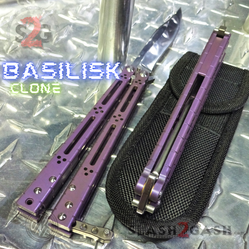 TheONE Balisong D2 TITANIUM Butterfly Knife (clone) Lizard - Purple ...