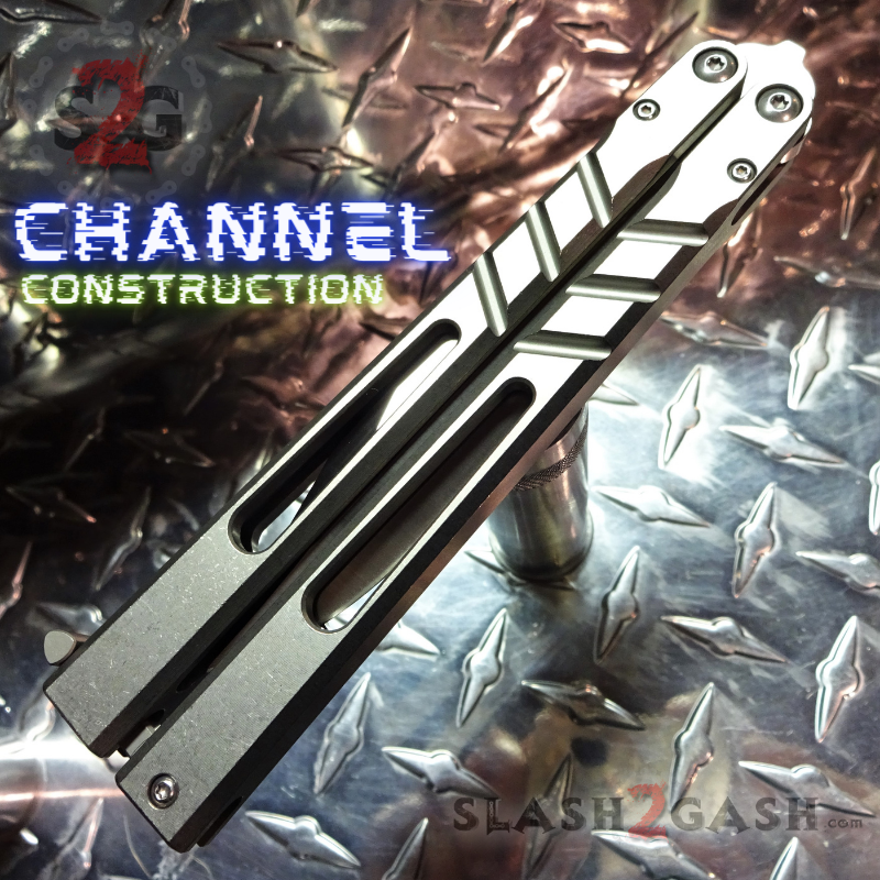 TheONE CHAB Butterfly Knife D2 TITANIUM Handle Balisong - Stonewash ...