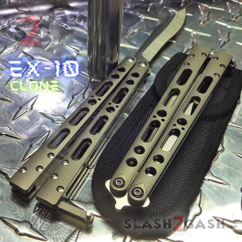 TheONE Butterfly Knife w/ Bushings TITANIUM Balisong - (clone) EX10 ...