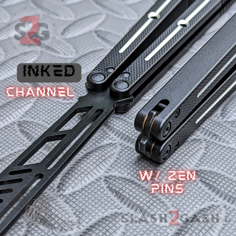 TheONE Channel Balisong KRAKEN clone w/ Black Hardware - Trainer INKED ...