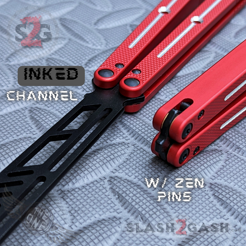 TheONE Channel Balisong KRAKEN clone w/ Black Hardware - Trainer INKED ...