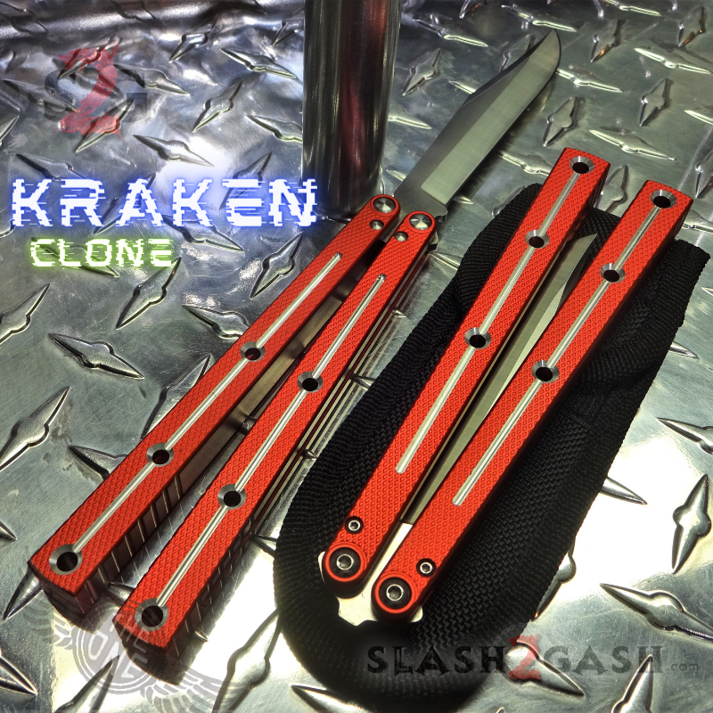 TheONE Channel Balisong KRAKEN Butterfly Knife w/ Zen Pins - (clone ...