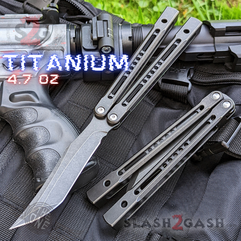 TheONE Channel Balisong TITANIUM Butterfly Knife D2 Monarch - V2 (clon ...