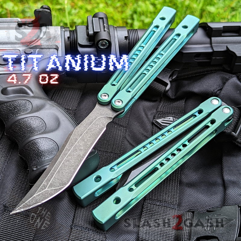 TheONE Channel Balisong TITANIUM Butterfly Knife D2 Monarch - V2 (clon ...