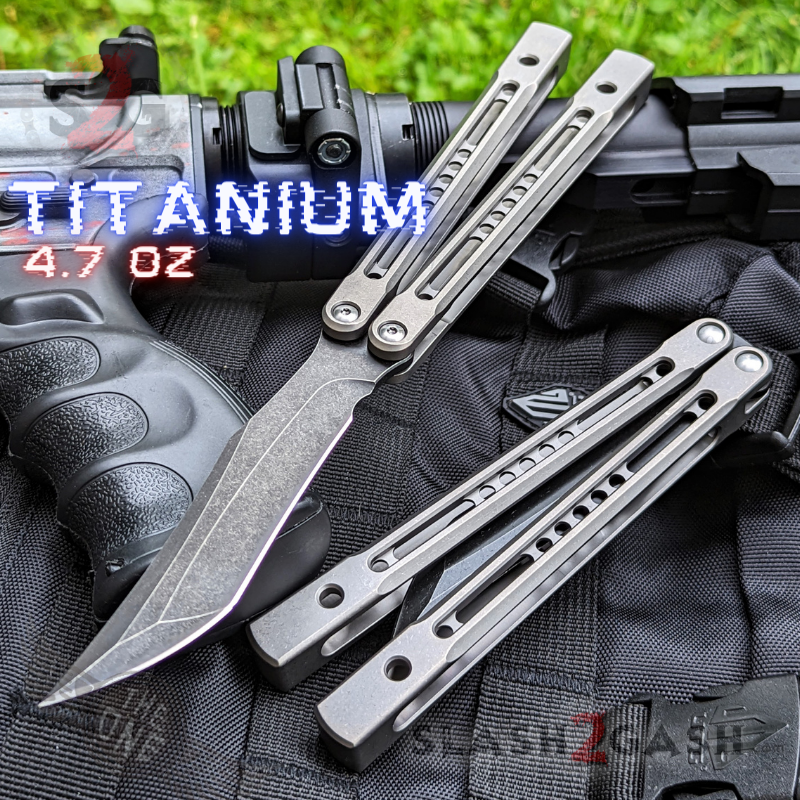 TheONE Channel Balisong TITANIUM Butterfly Knife D2 Monarch - V2 (clon ...