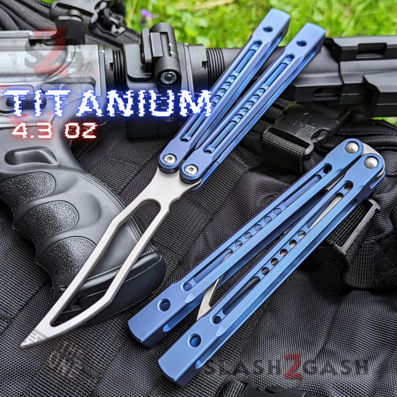 TheONE Channel Balisong TITANIUM Butterfly Knife D2 Monarch - V2 (clon ...