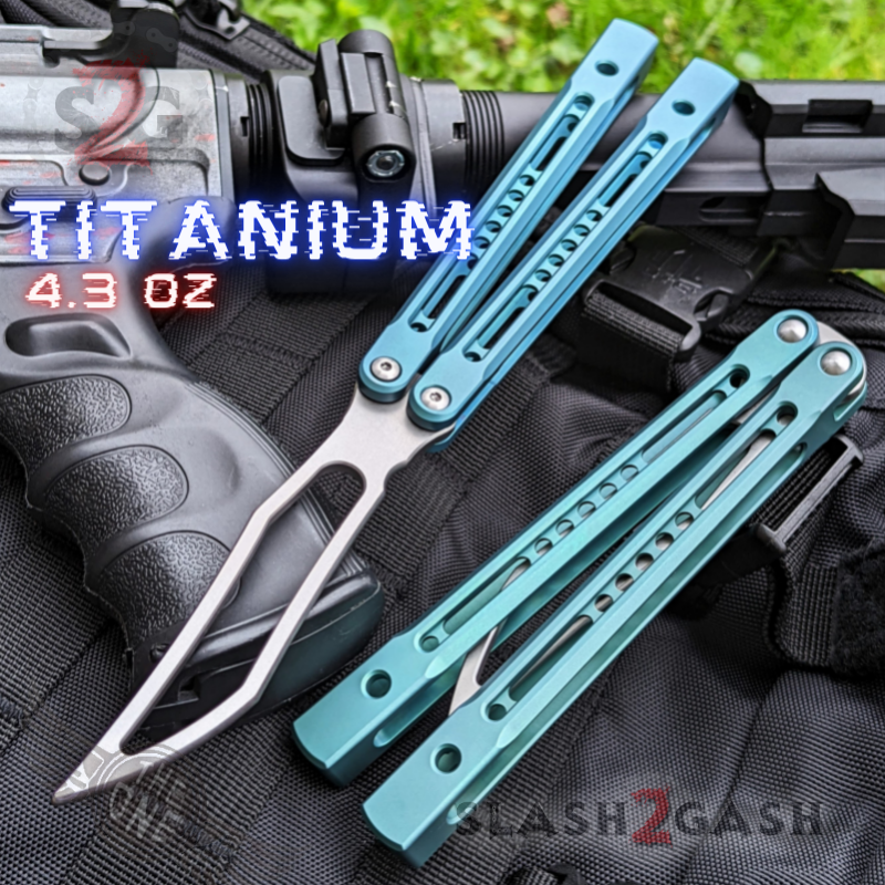 TheONE Channel Balisong TITANIUM Butterfly Knife D2 Monarch - V2 (clon ...