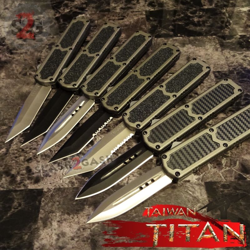Titan OTF Knife D/A Grey Automatic Switchblade Gray TAIWAN - upgraded ...