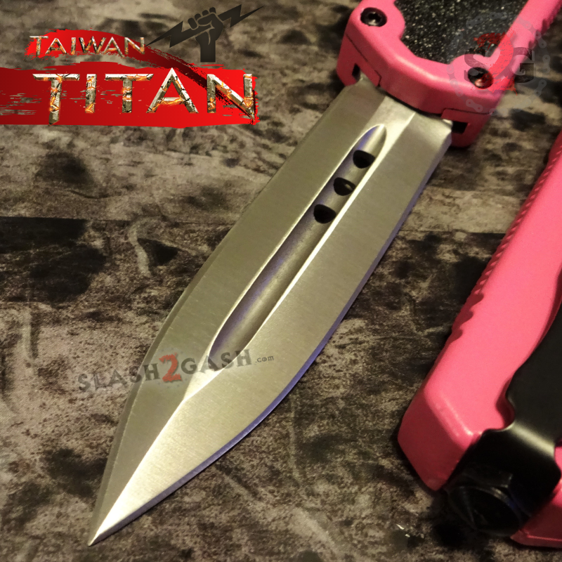 Titan OTF Knife D/A Pink Automatic Switchblade TAIWAN - upgraded ...