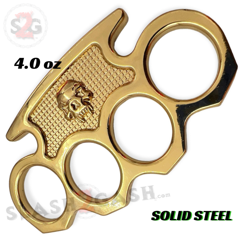 Vampire Skull Knuckle Duster Steel Paperweight - Gold – Slash2Gash