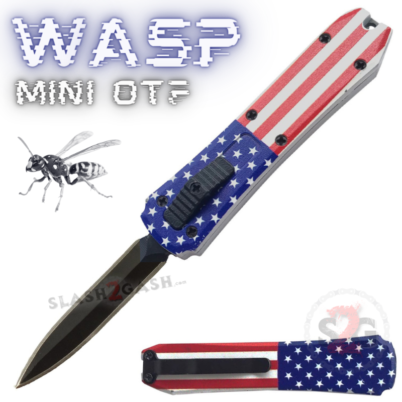 Wasp Mini OTF Knife Small Automatic Switchblade Dagger - Asst. colors ...