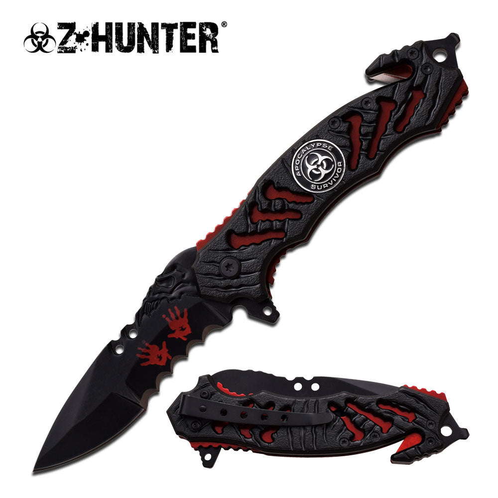 Zombie Bio Hazard Apocalypse Survivor Rescue Knife - Blood Red – Slash2Gash